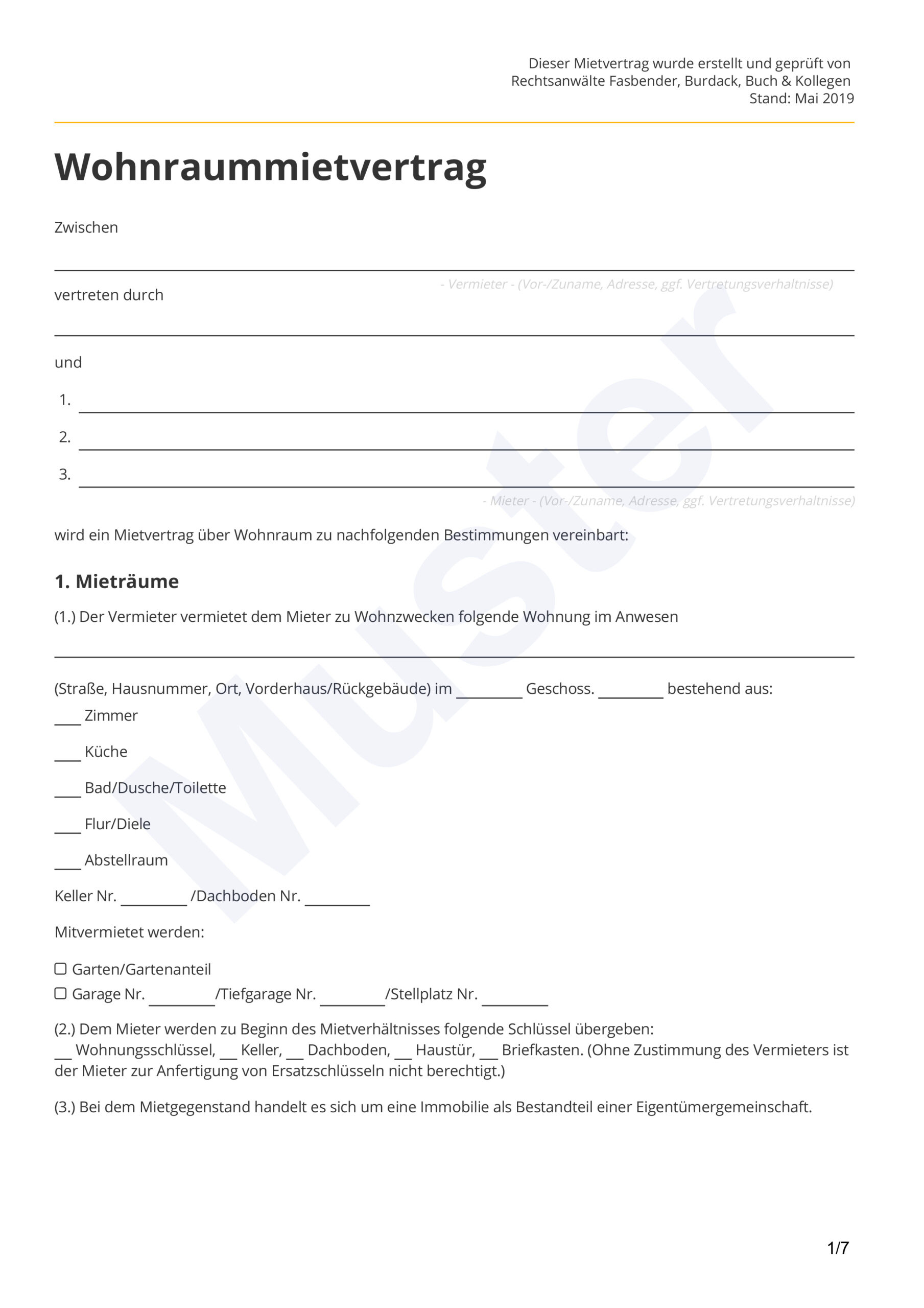 Wohnraum Mietvertrag Generator von Immowelt - Kettler Immobilien